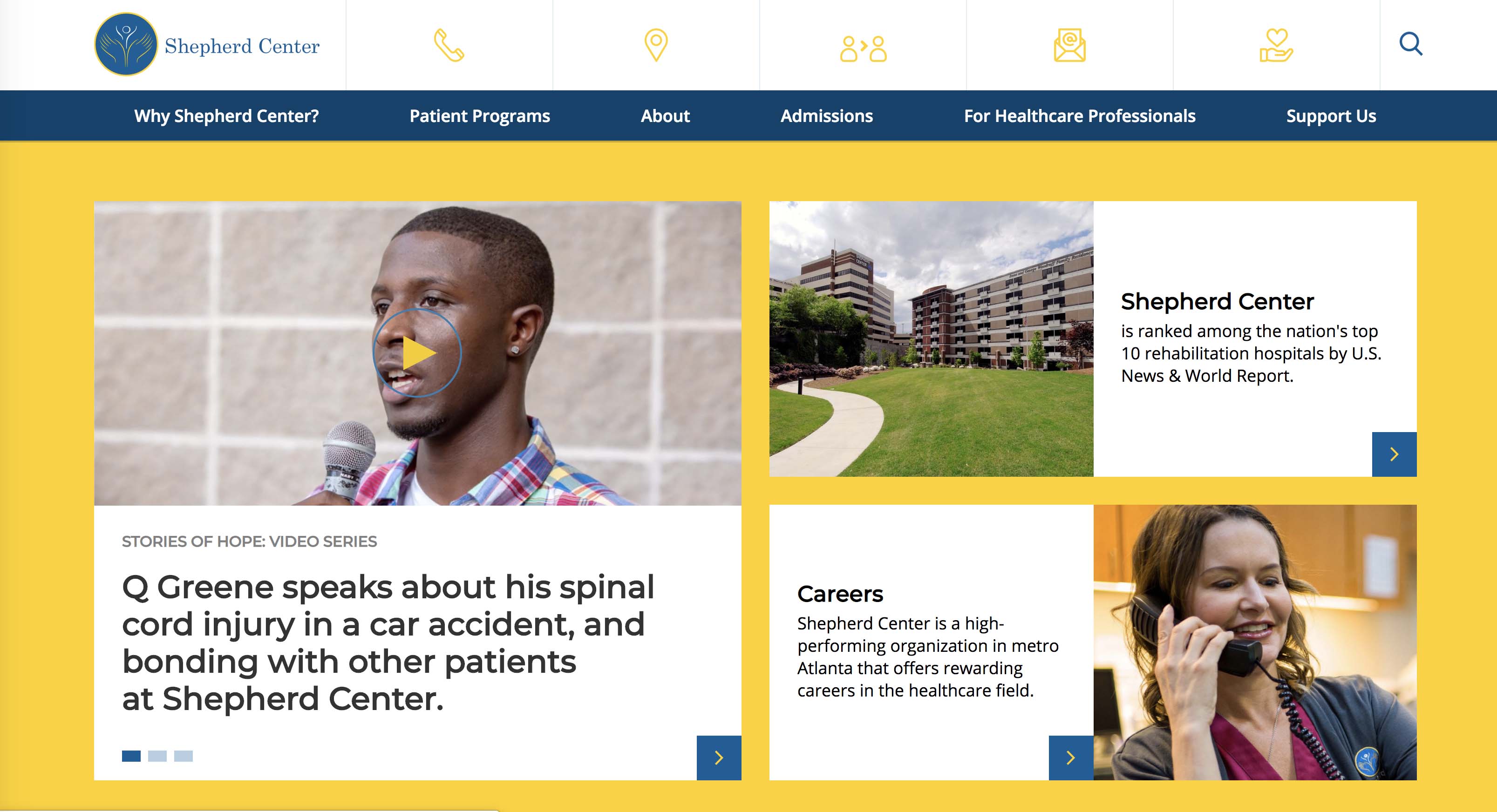 Shepherd Center Launches Redesigned Website Home Page