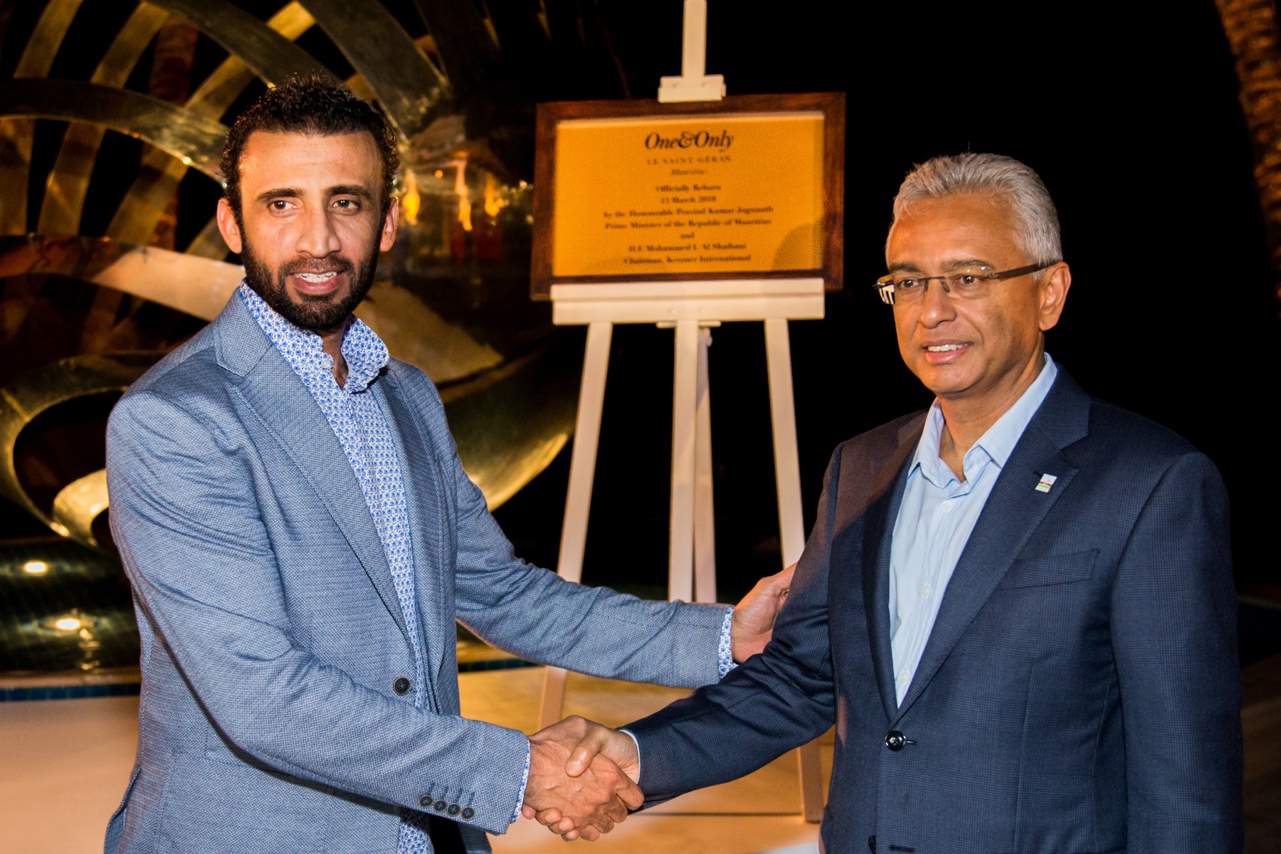 H.E. Mohammed Al Shaibani & the Prime Minister of Mauritius celebrate the rebirth of One&Only Le ...