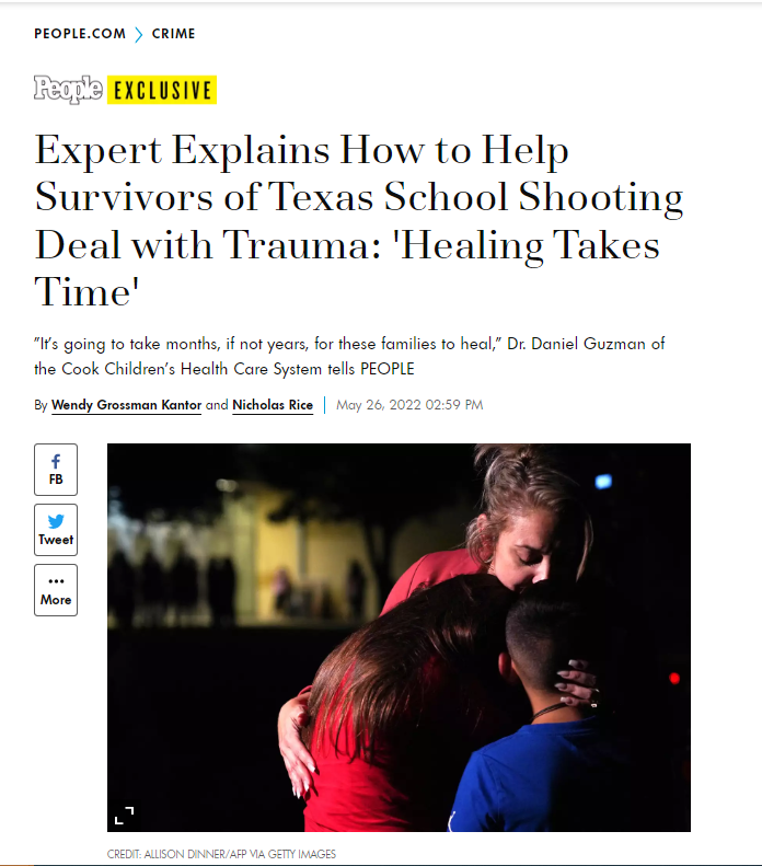 People Magazine: Dr. Guzman Explains How to Help Survivors