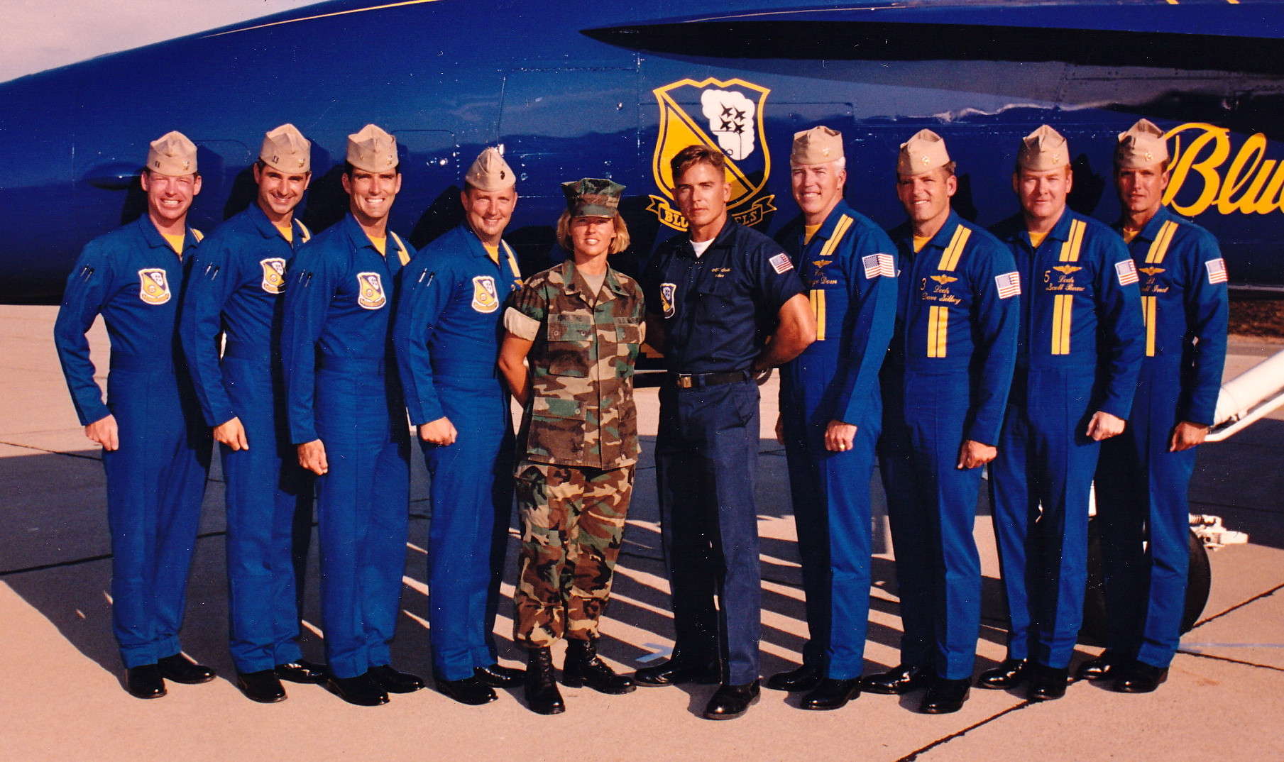 Amy Forsythe with the Blue Angels in 1998.