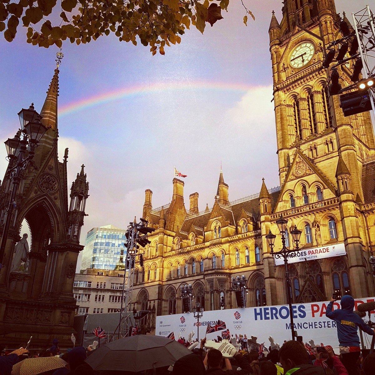 WATCH: Students celebrate with Olympic heroes at Manchester parade