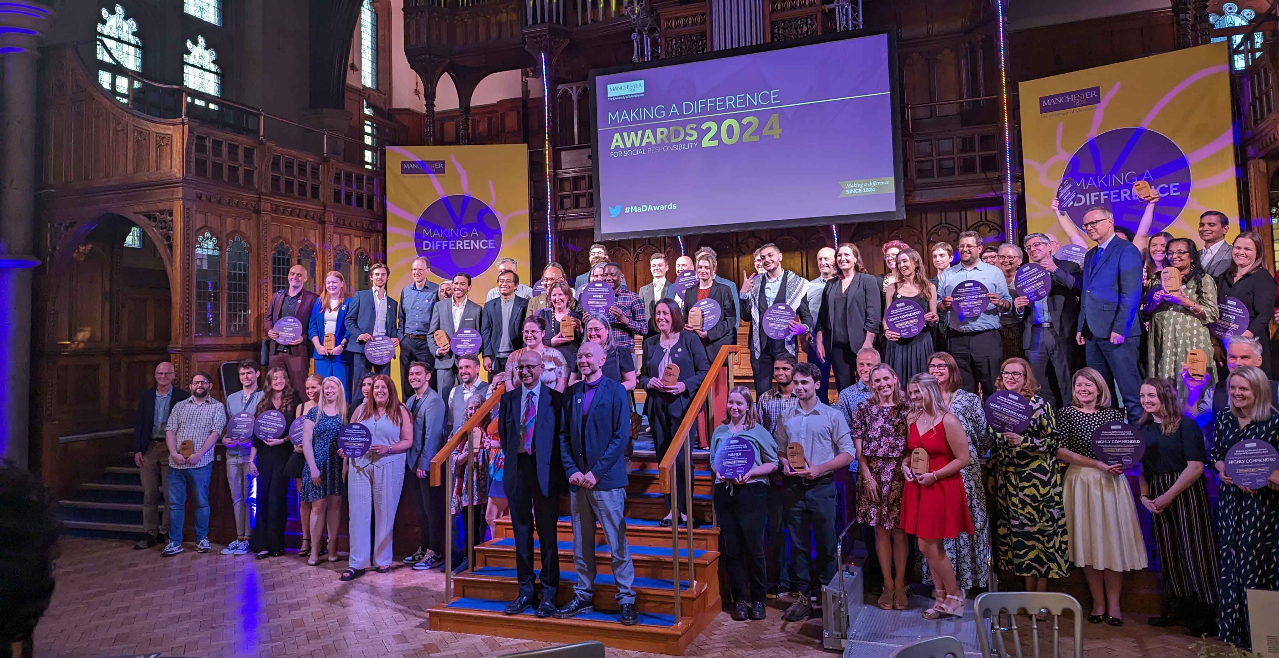 SoSS recognition at the University's Making a Difference Awards 2024