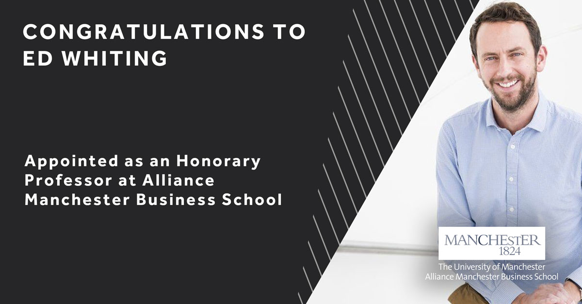 Ed Whiting is newly appointed as Honorary Professor