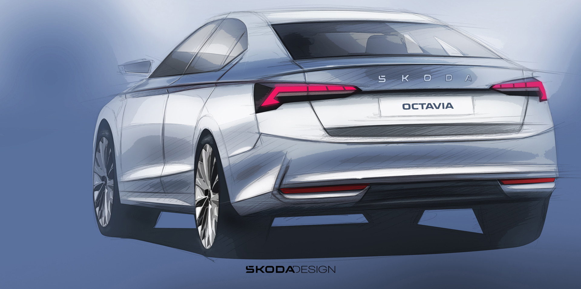 Eerste schetsen onthullen design vernieuwde Škoda Octavia
