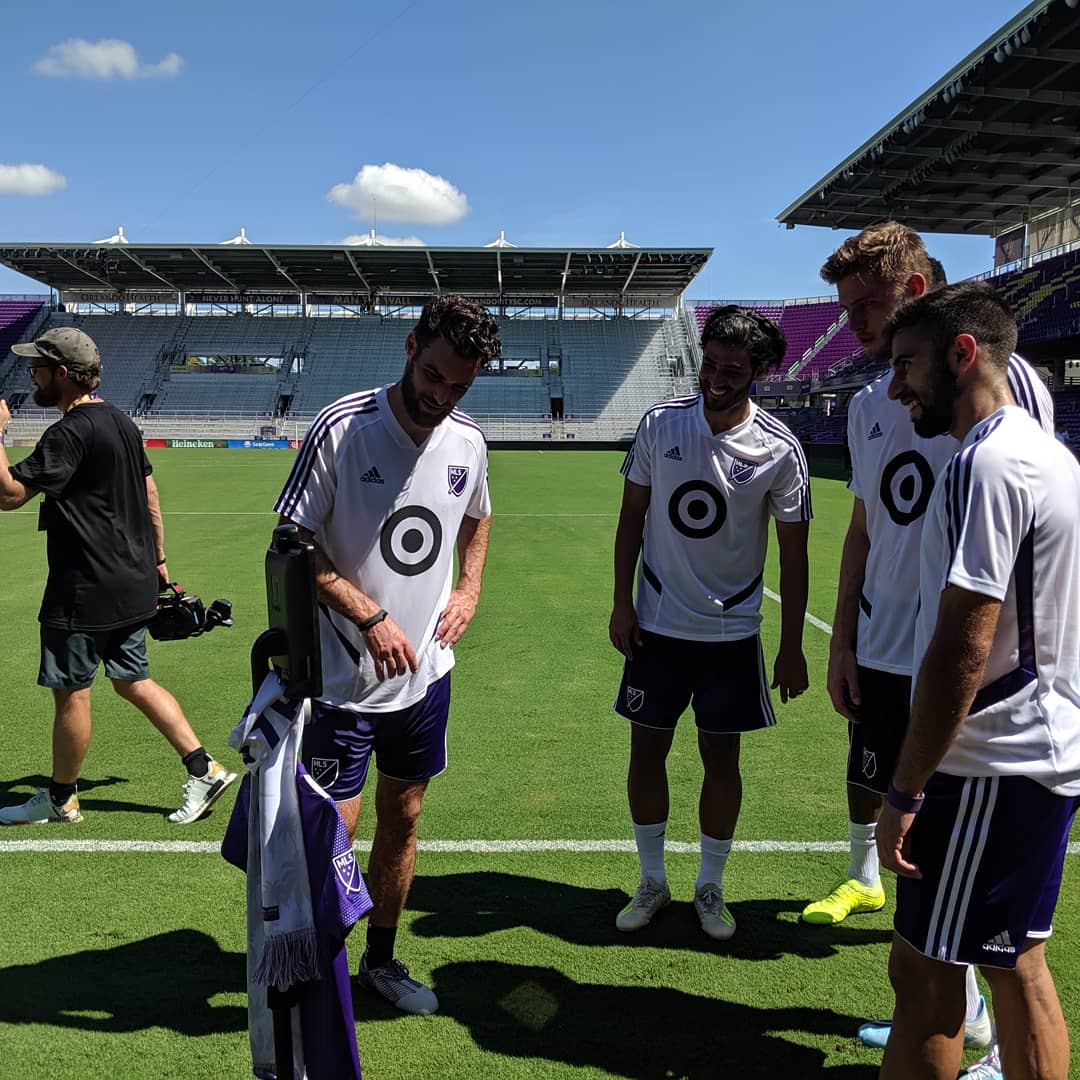 Graham Zusi hosts REX The Robot at All-Star training