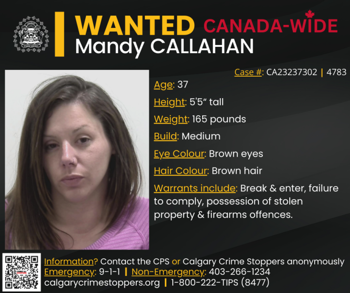 Wanted on warrants: Mandy CALLAHAN