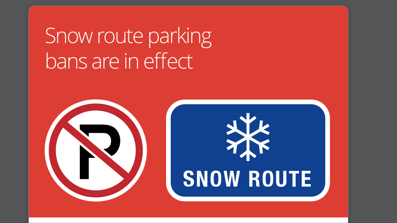 Snow route parking ban to go into effect Sunday at 10 a.m.