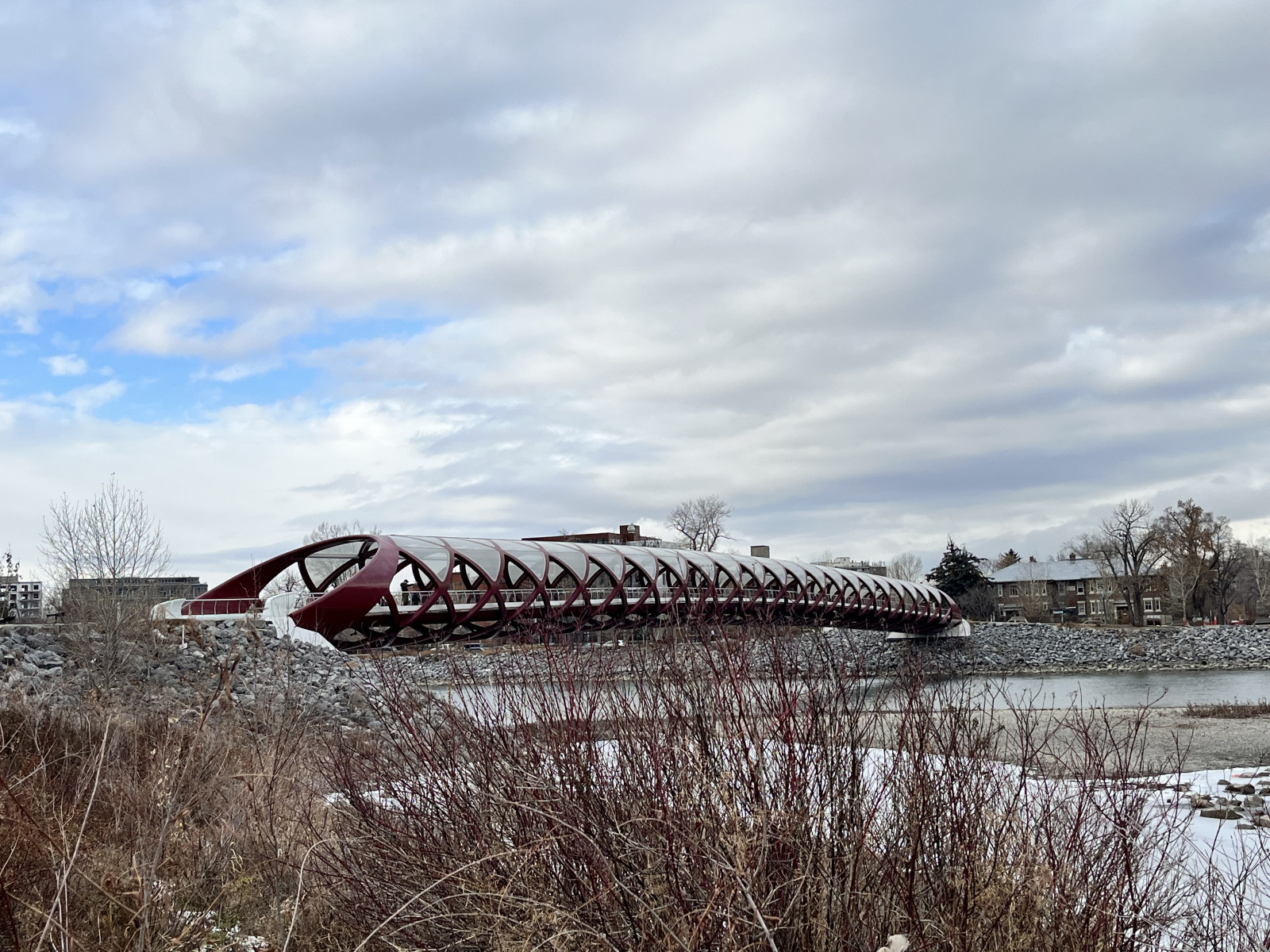 The Peace Bridge railings have been repaired