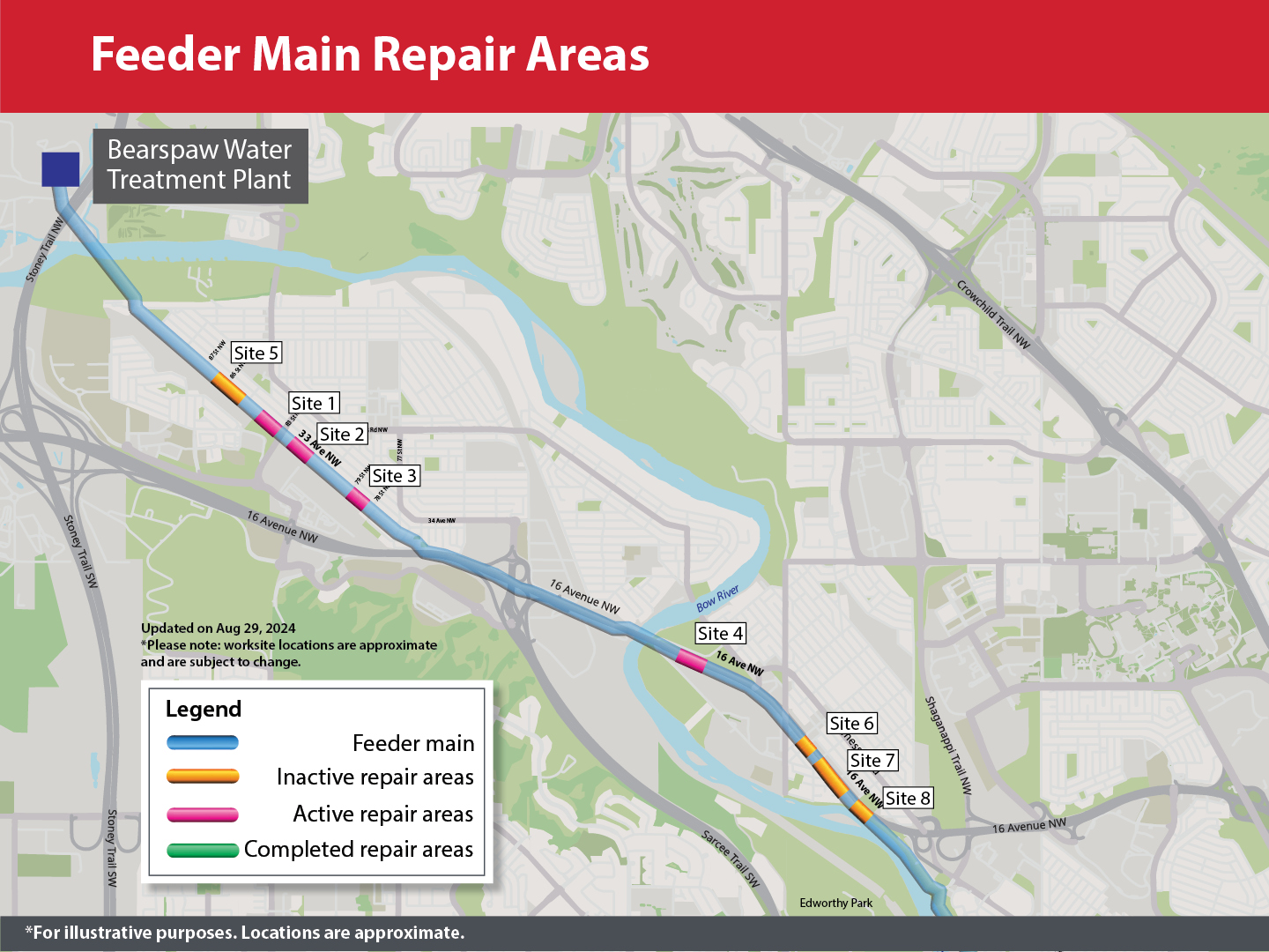 Update Aug. 30: Critical water main repair affecting city-wide water usage