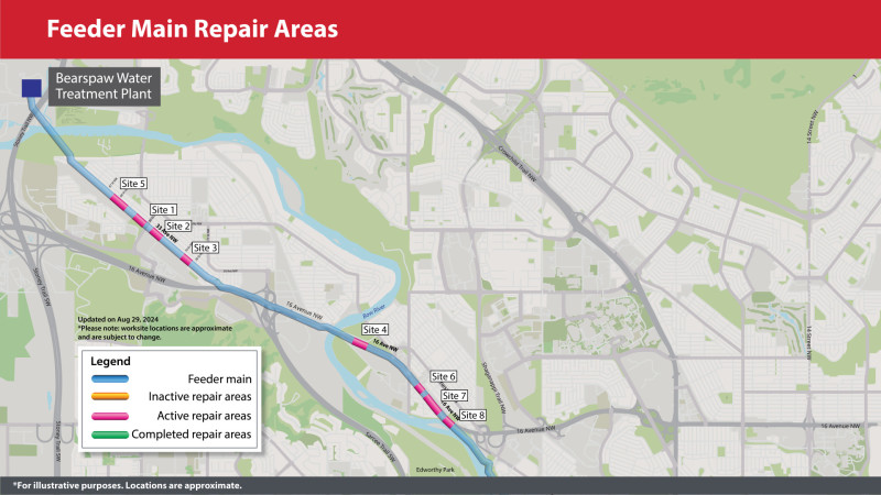 Update Sept. 9: Critical water main repair affecting city-wide water usage