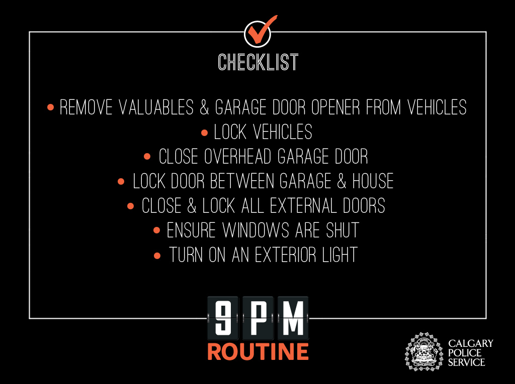 CPS encourages citizens to complete the 9 p.m. Routine