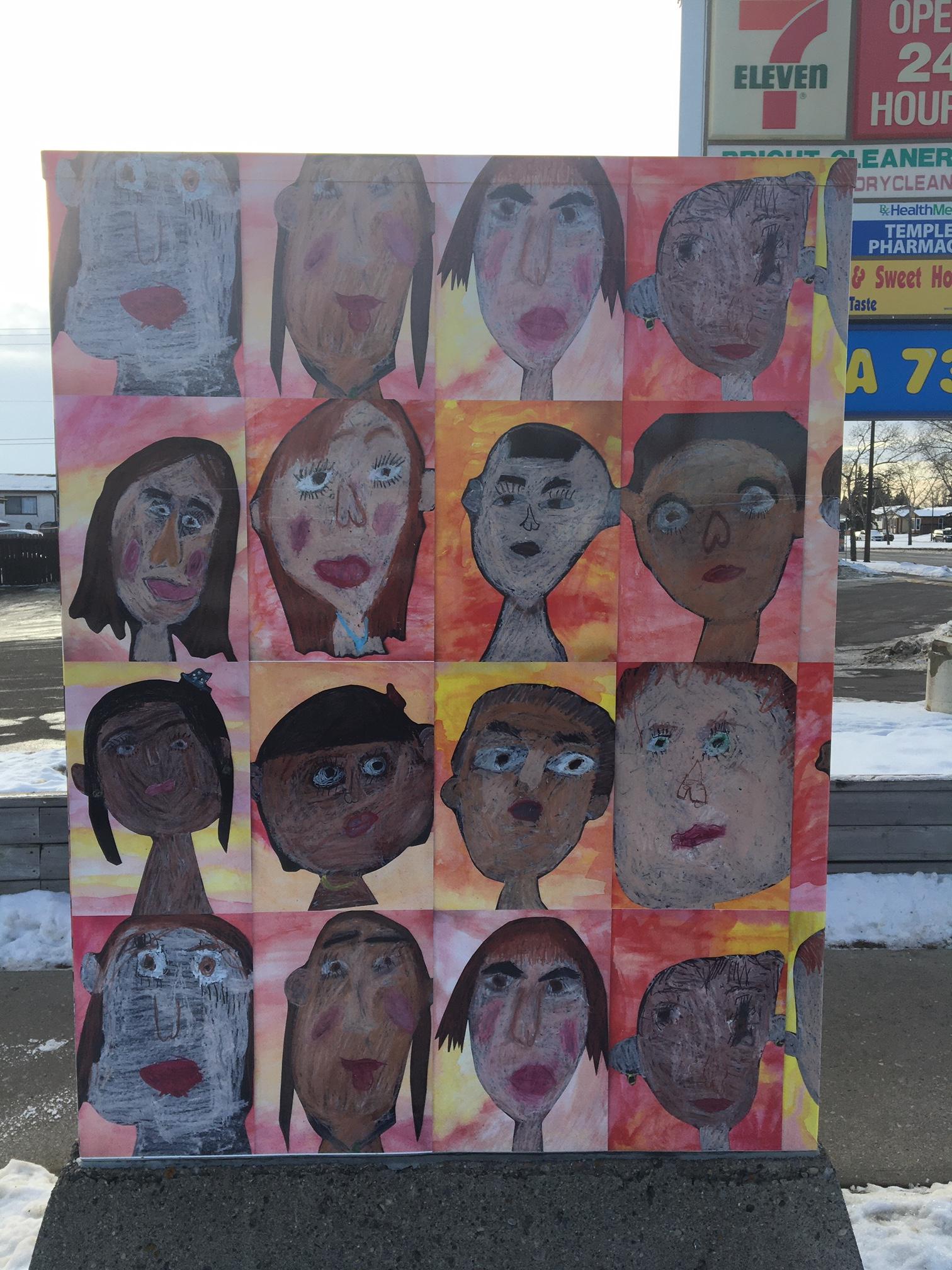 Students celebrate Whitehorn’s diversity with self-portrait art project