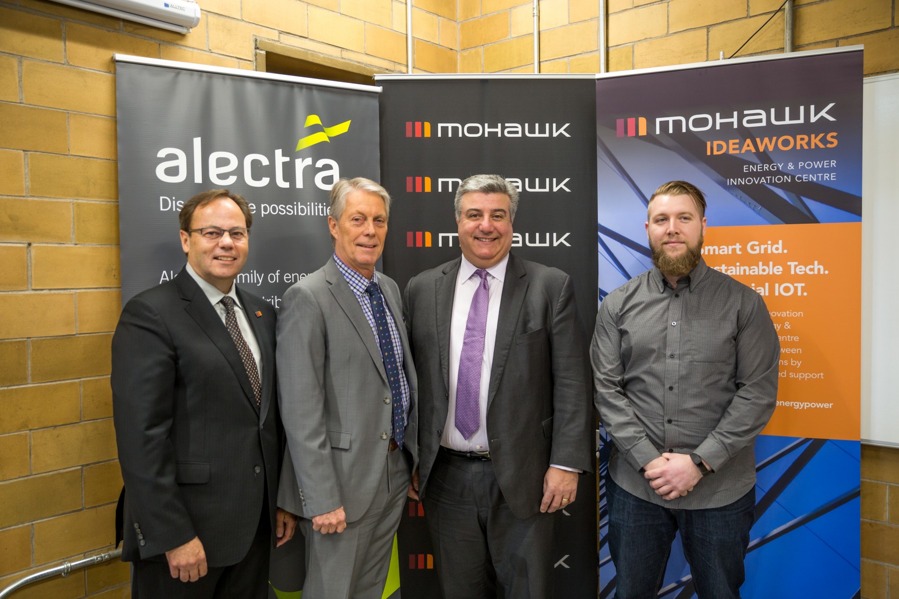 Mohawk President Ron McKerlie, Hamilton Mayor Fred Eisenberger, Alectra ...