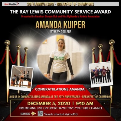 Amanda Kuiper named recipient of 2020 Ray Lewis Youth Community Sport ...