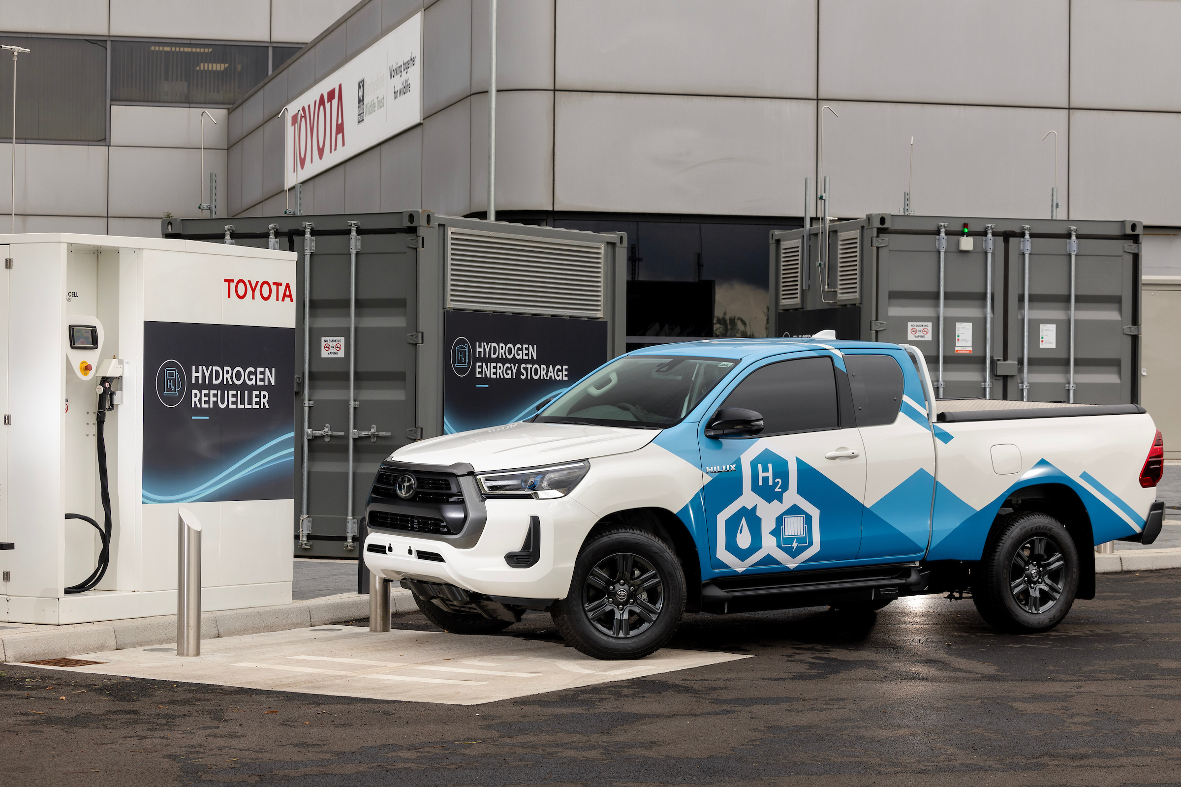 Toyota reveals hydrogen fuel cell electric Hilux prototype