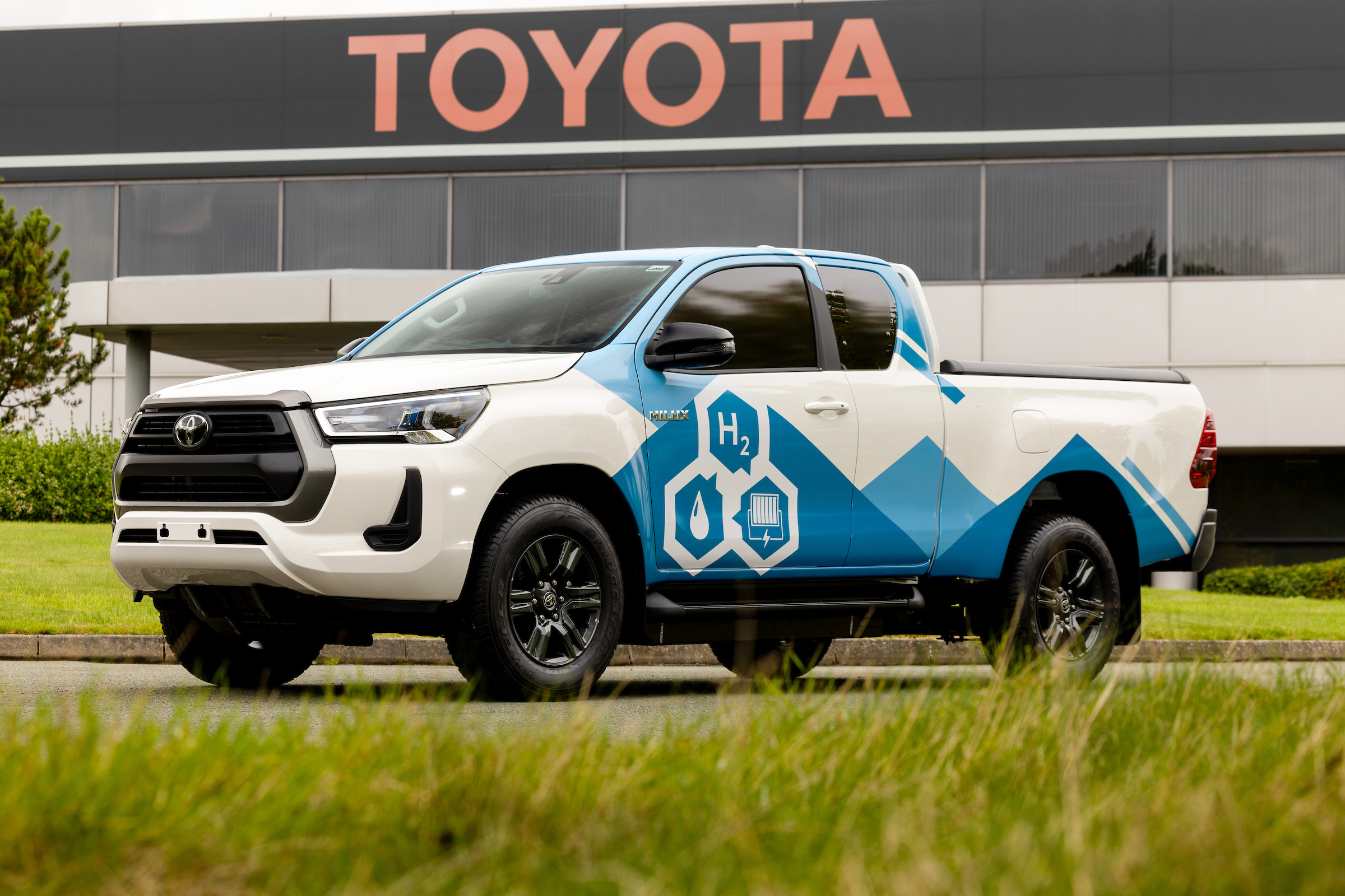 Toyota reveals hydrogen fuel cell electric Hilux prototype