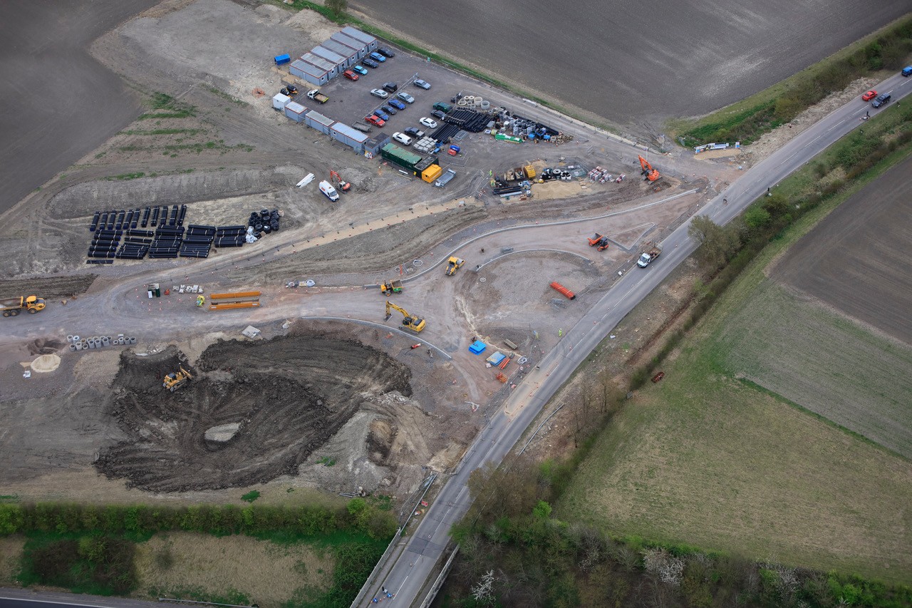 See the Harwell link road take shape from above