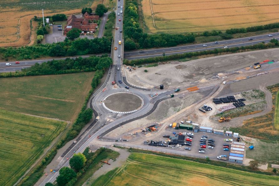 See the Harwell link road take shape from above... again