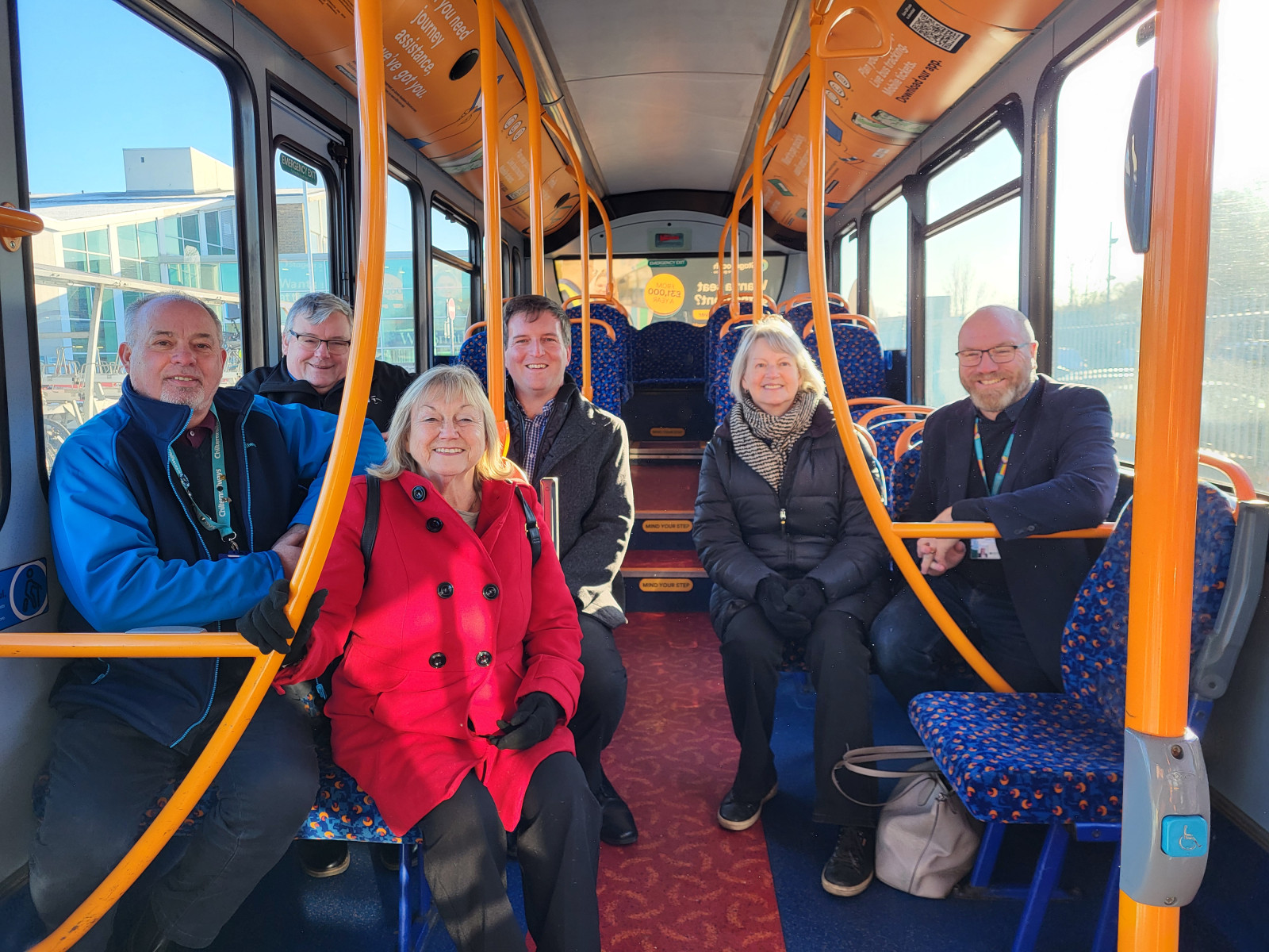 Brand new Banbury Railway Station forecourt bus stop in use