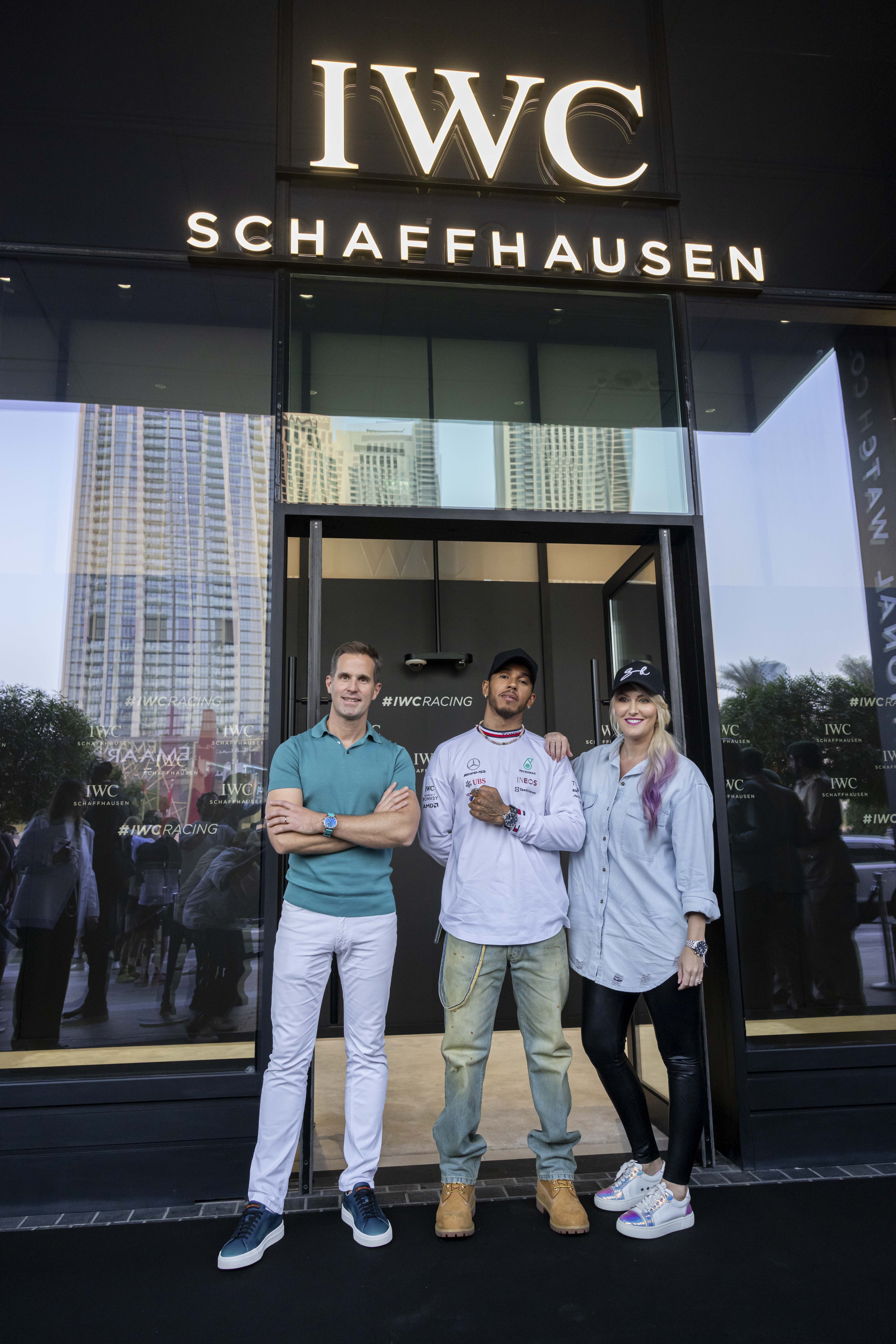 MERCEDES F1™ DRIVER LEWIS HAMILTON MAKES A PIT STOP AT THE IWC FLAGSHIP ...
