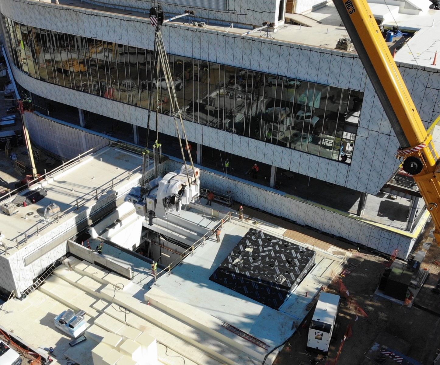Aerial - gantry going into vault
