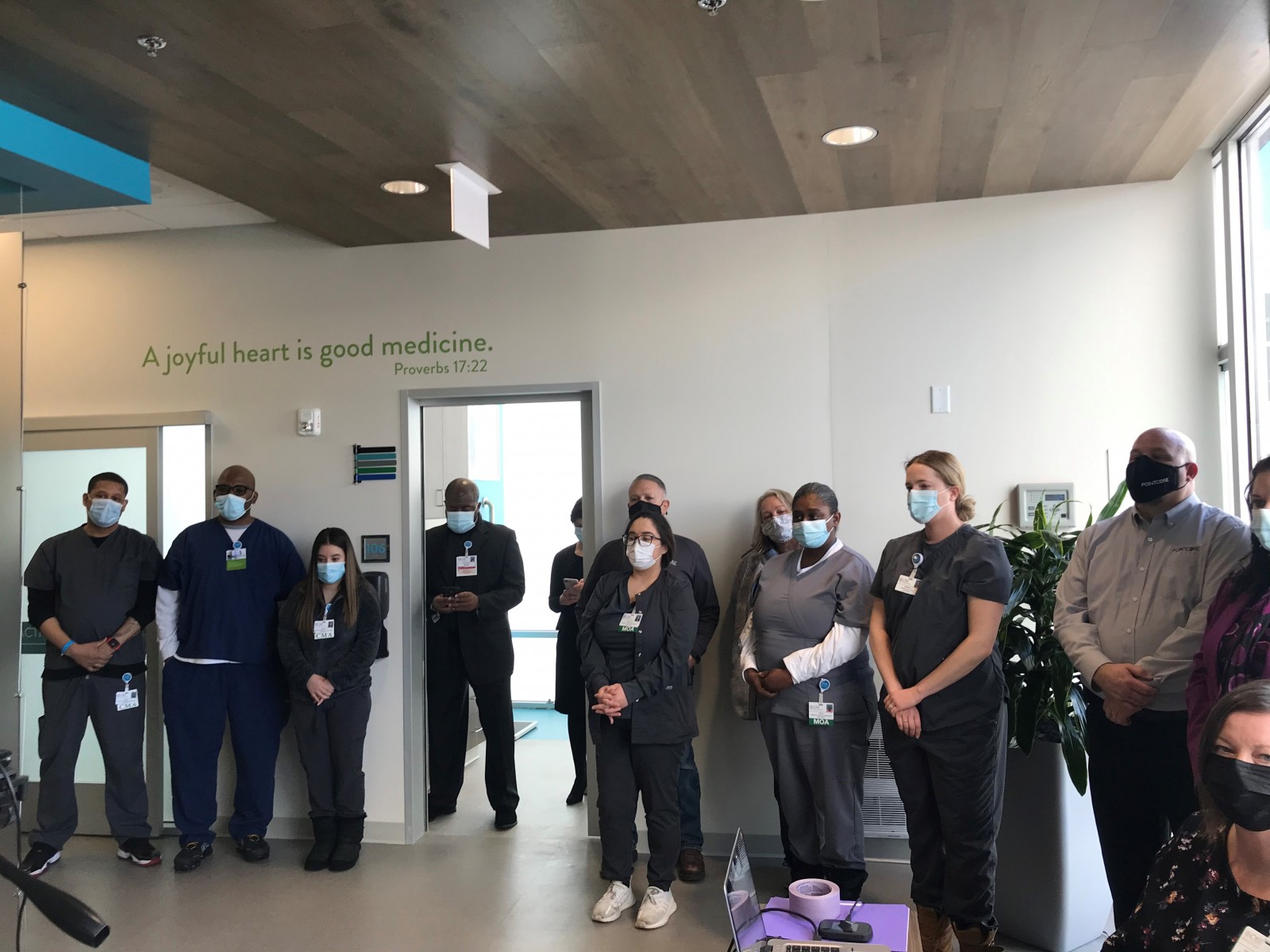 Mission Partners attend the OSF OnCall Urgent Care blessing