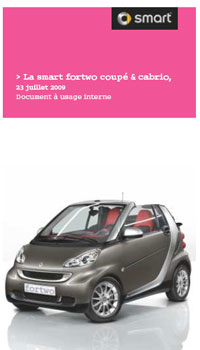 Tarif Gamme smart fortwo coupé & cabrio Juillet 2009