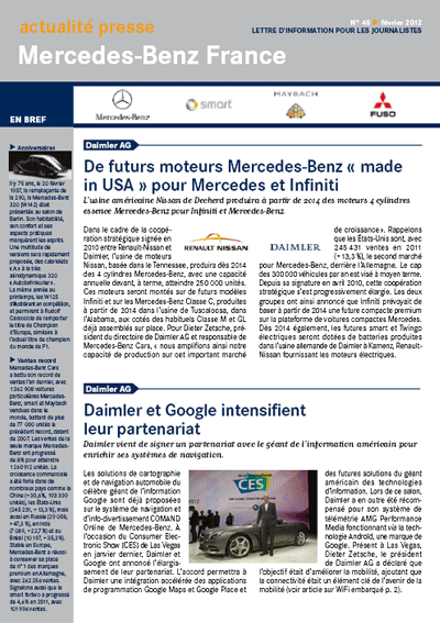 La lettre d'information de Mercedes-Benz France de FEVRIER 2012 est en ...