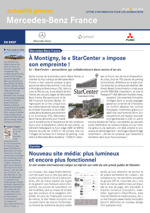 La lettre d'information de Mercedes-Benz France de JUIN 2013 est en ligne