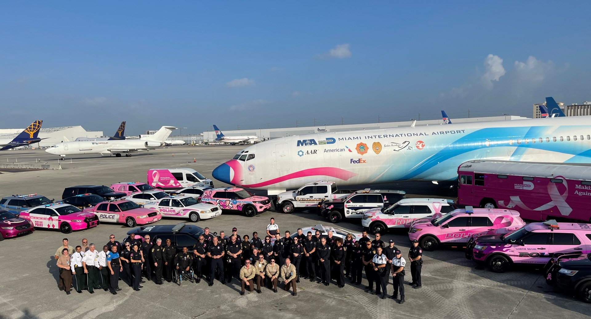 Men and women in blue go pink at MIA