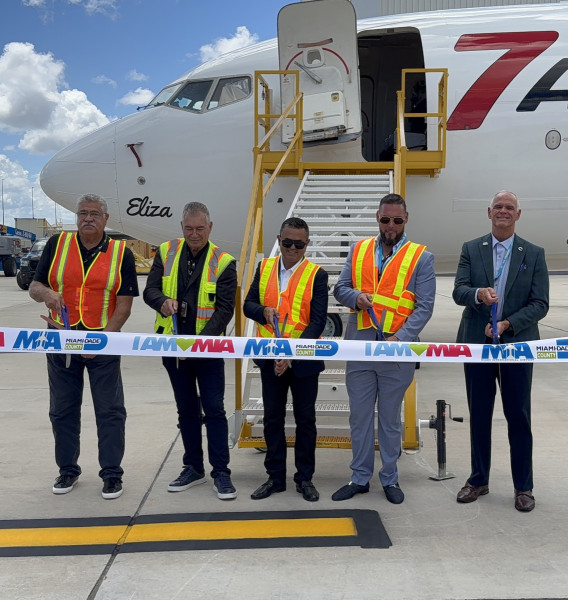 Miami-based cargo airline 7Air celebrates its launch at MIA