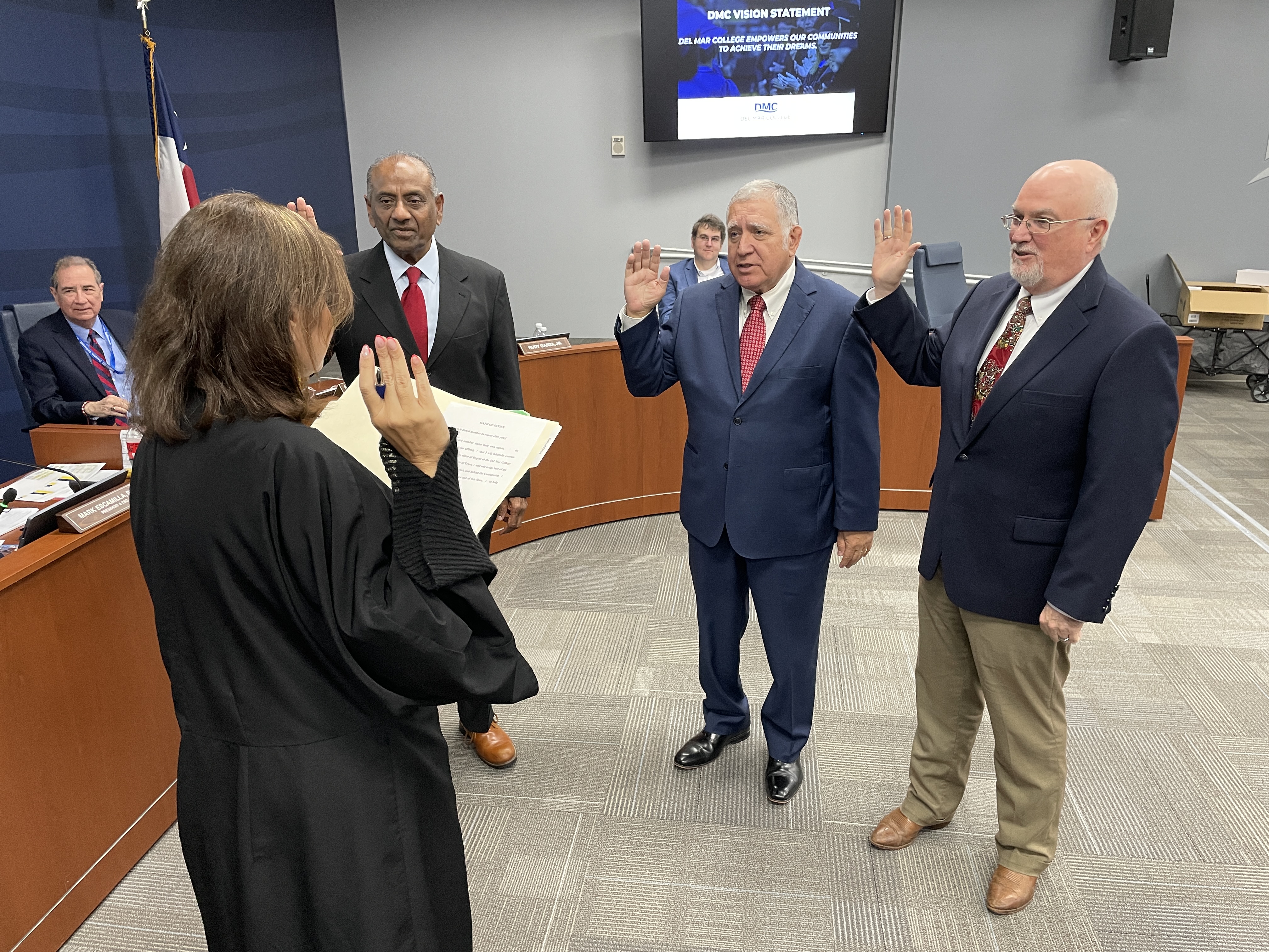 Del Mar College Regents Babbili, Garza and Kelly sworn-in during ...
