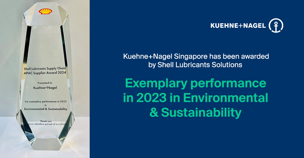 Kuehne+Nagel Singapore recognised by Shell Lubricant Solutions