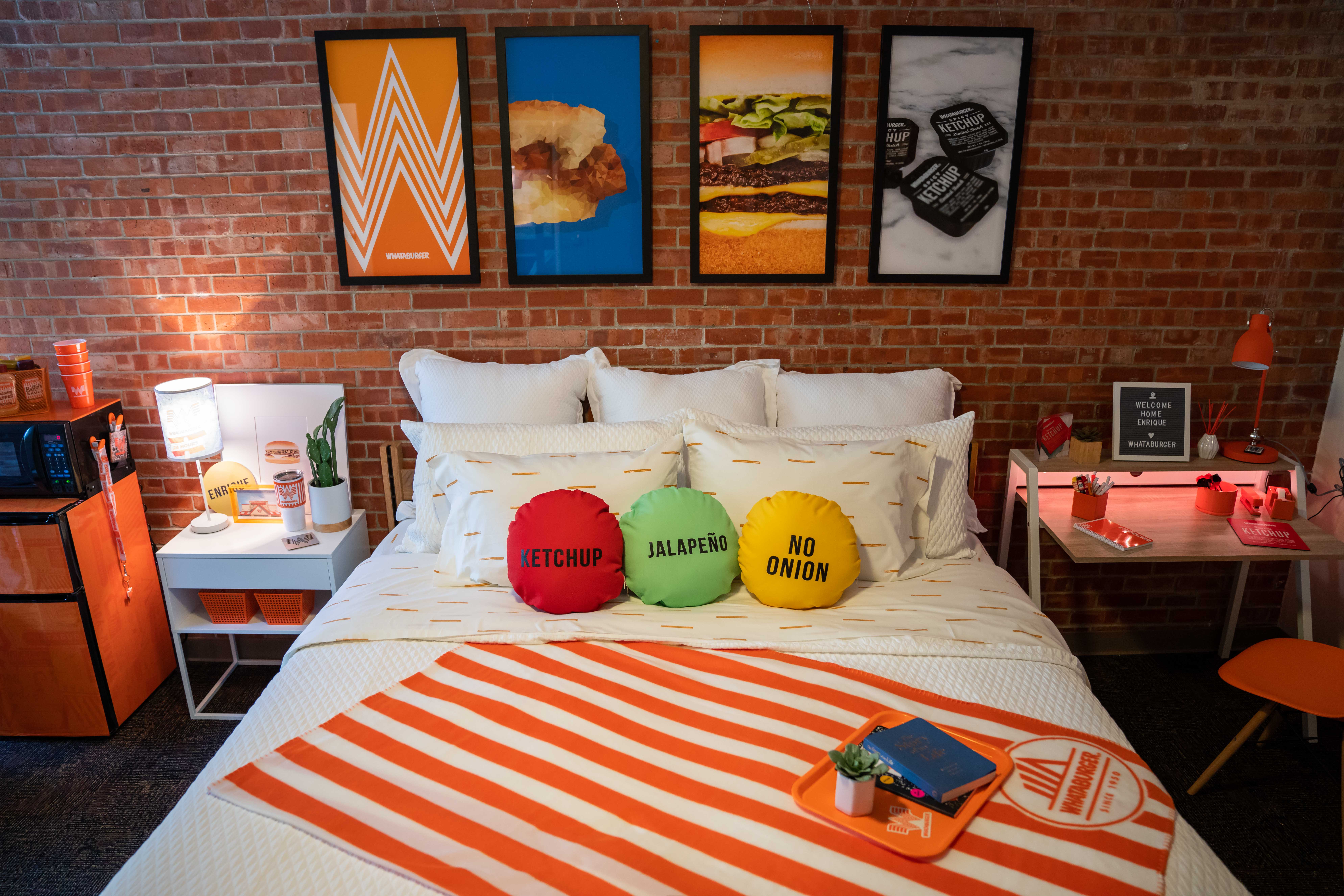 Whataburger love extends wall-to-wall in his residence hall