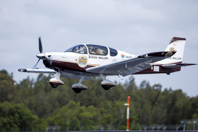 Teen pilot makes aviation history at Brisbane Airport