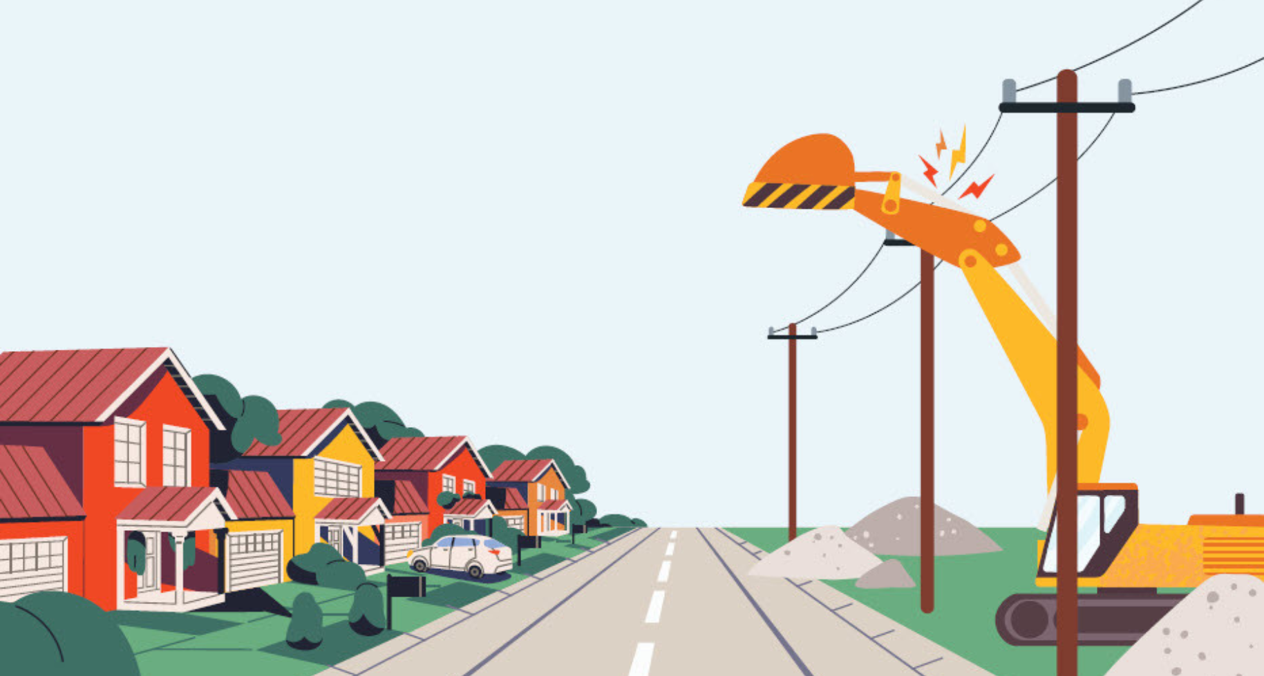 Contact 811 Before Working Near Overhead Power Lines