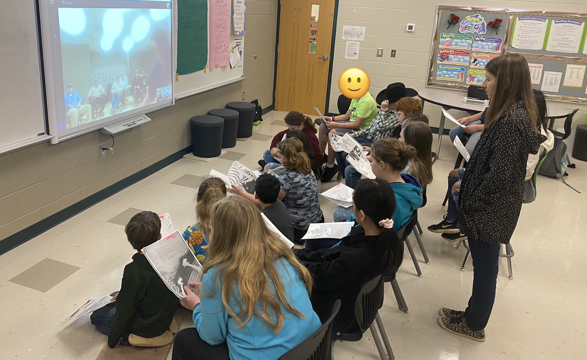Local Fourth Grade Class Reads to Jackson EMC Linemen