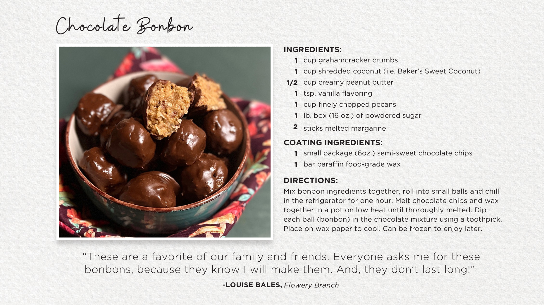 Recipe: Chocolate Bonbon
