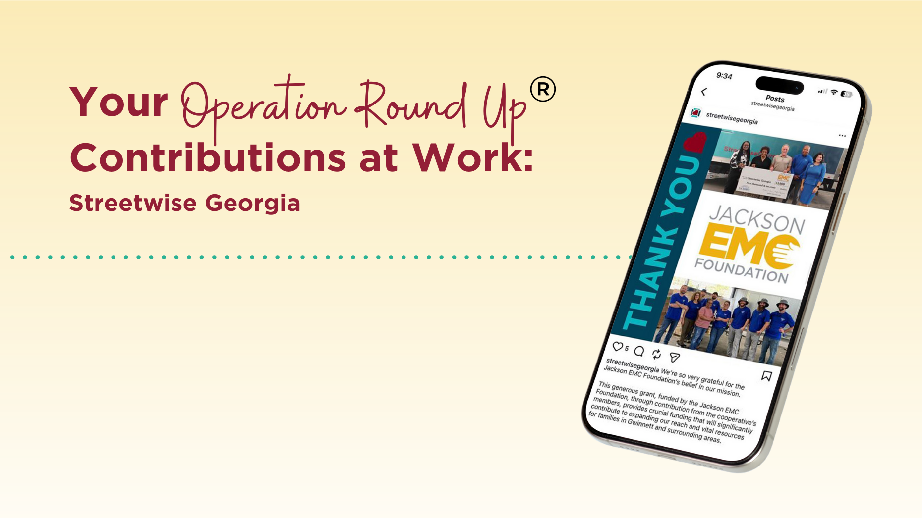 Your Operation Round Up at Work Contributions at Work: Streetwise Georgia