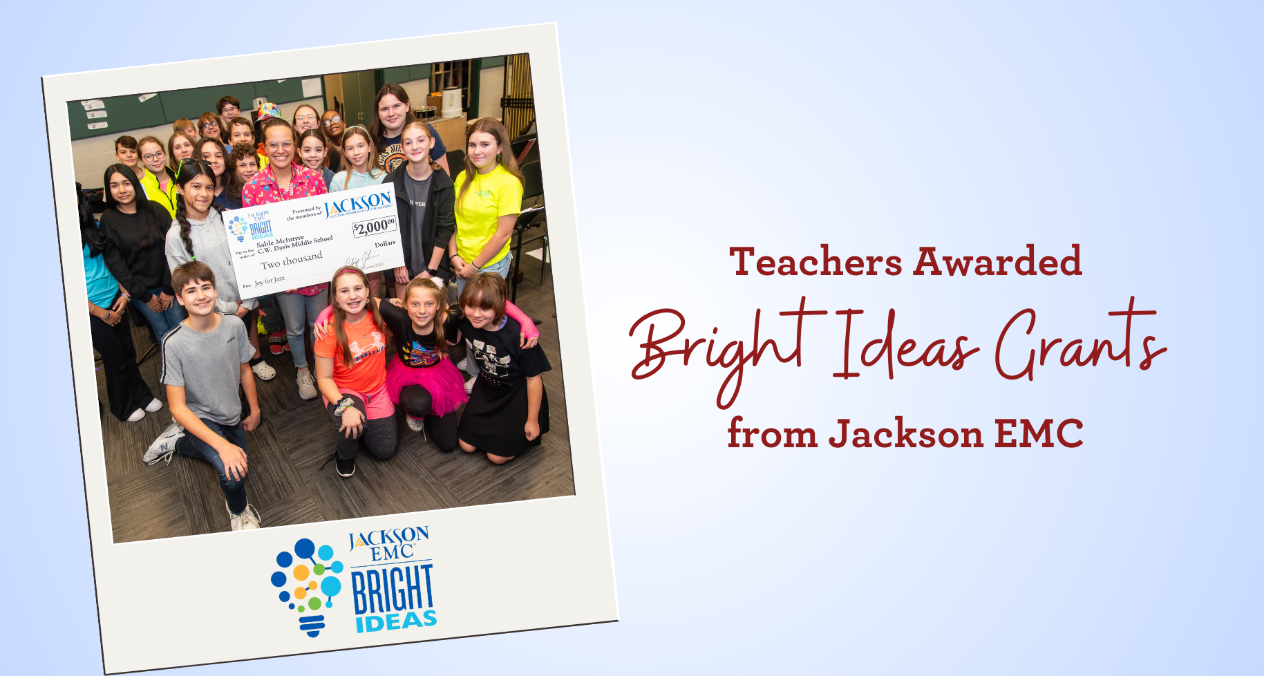Teachers Awarded Bright Ideas Grants from Jackson EMC