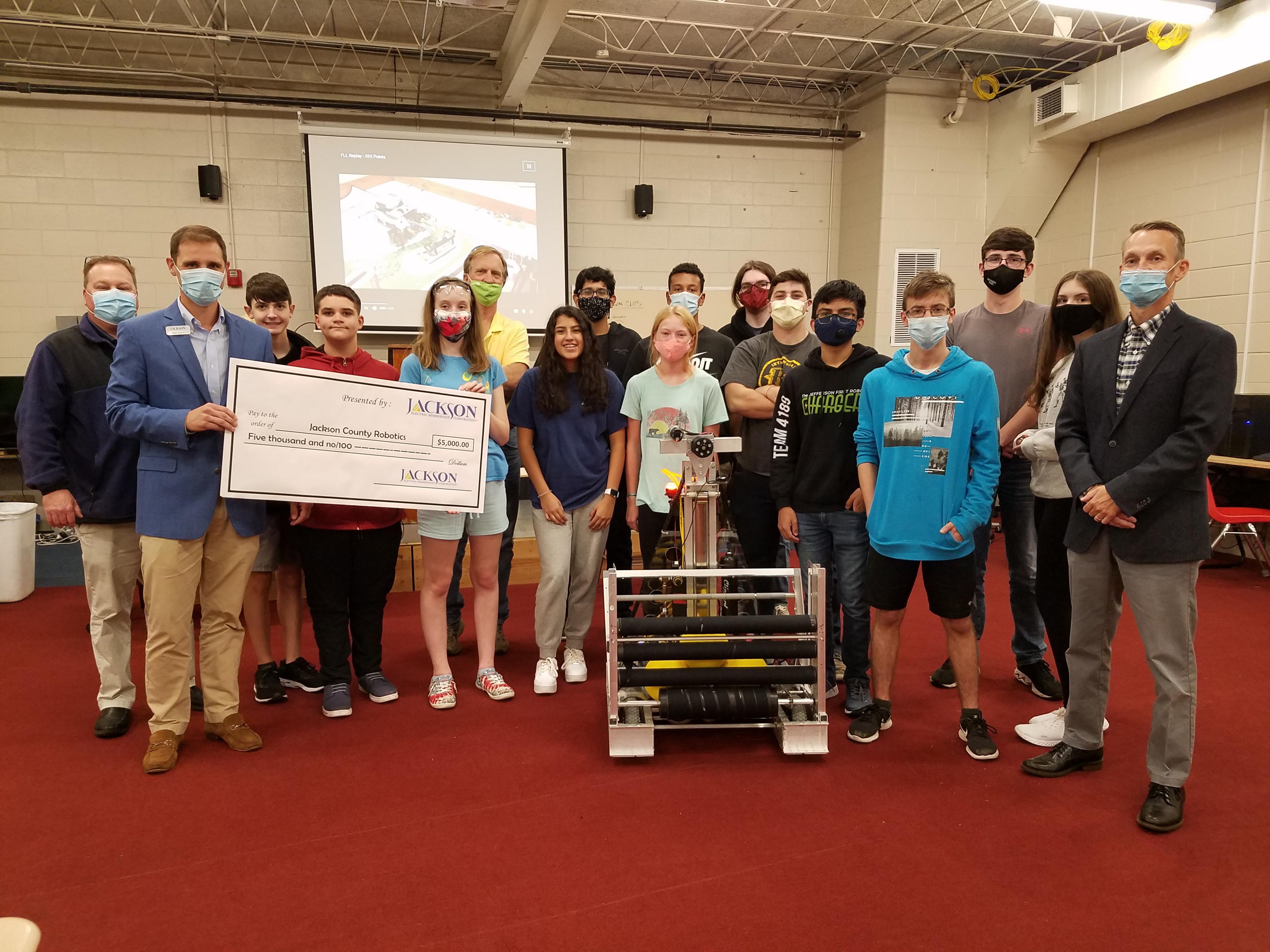 Jackson EMC Donates $5,000 to Jefferson FIRST Robotics Team