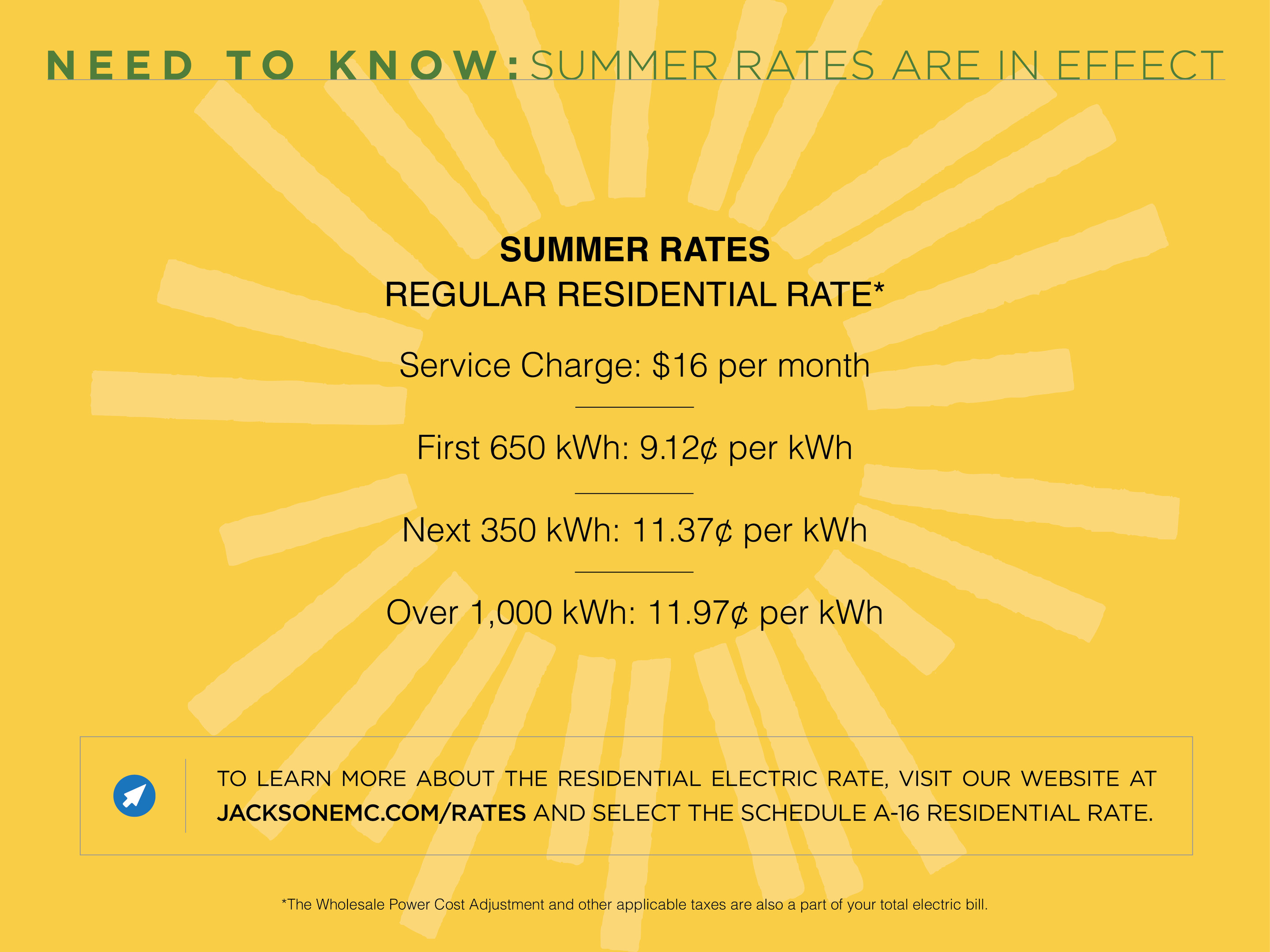 Need to Know: Summer Rates Are In Effect