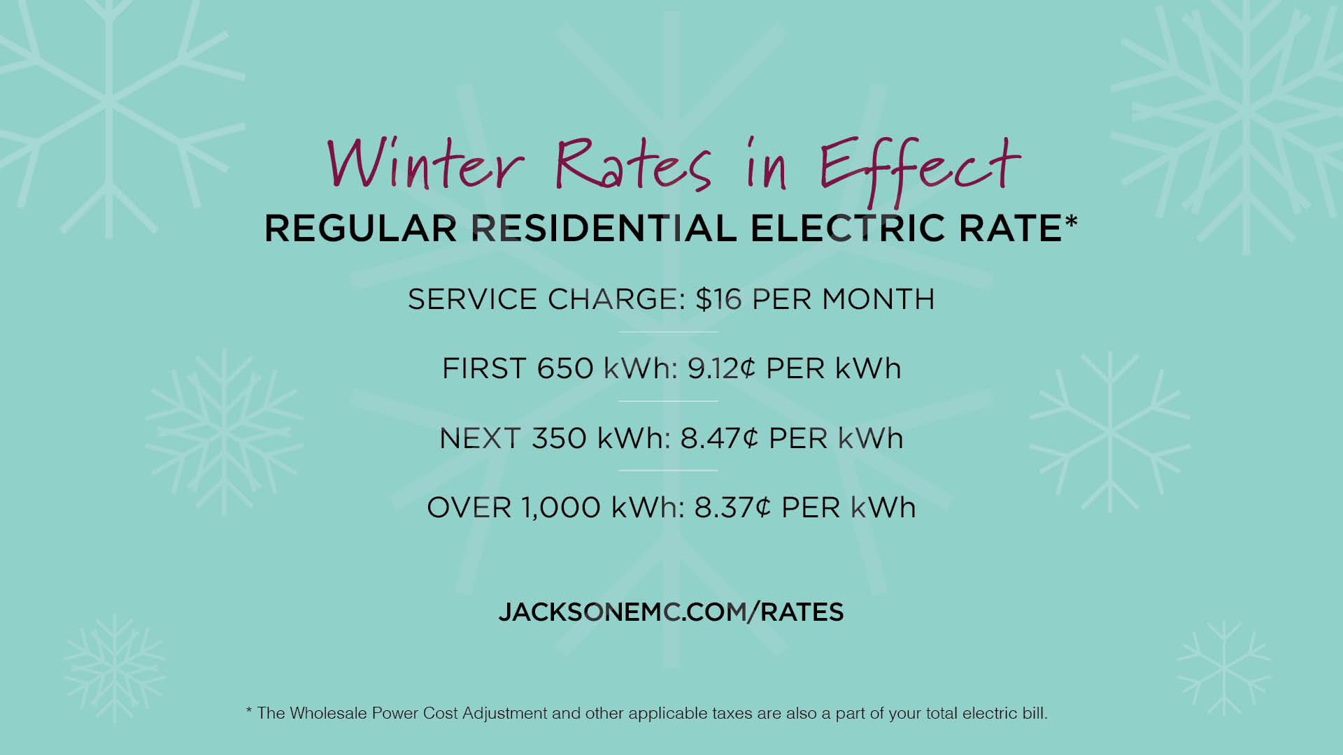 Need to Know: Winter Rates In Effect