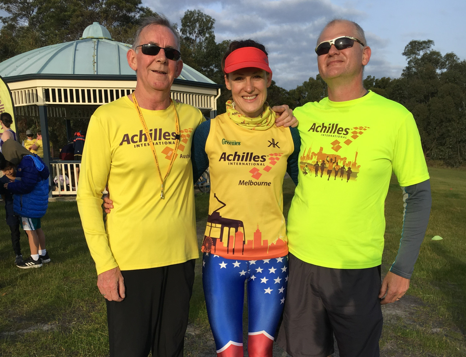 Natalie celebrating her 50th Parkrun with Achilles Melbourne members ...