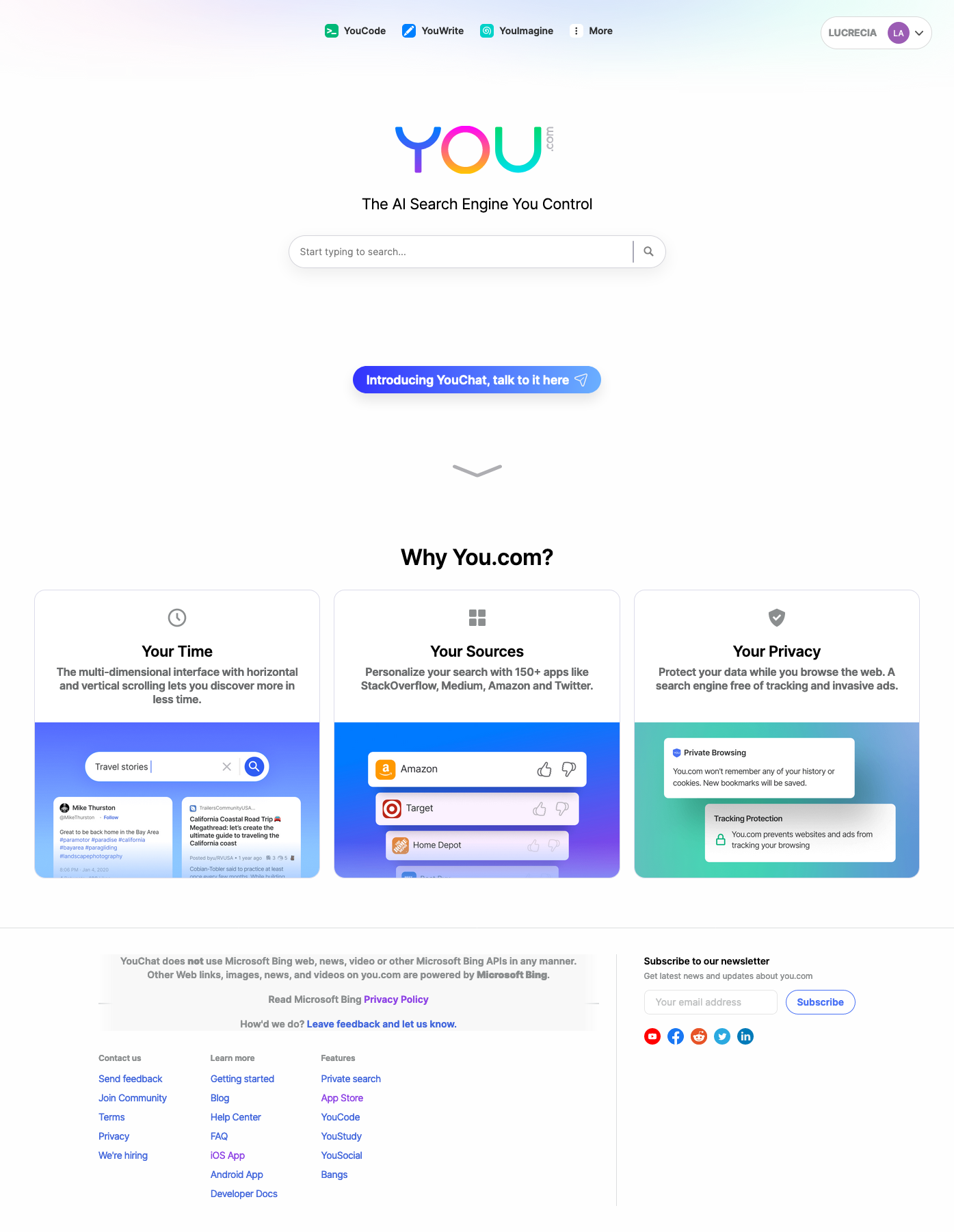 Open AI, ChatGPT y You.com simplificado