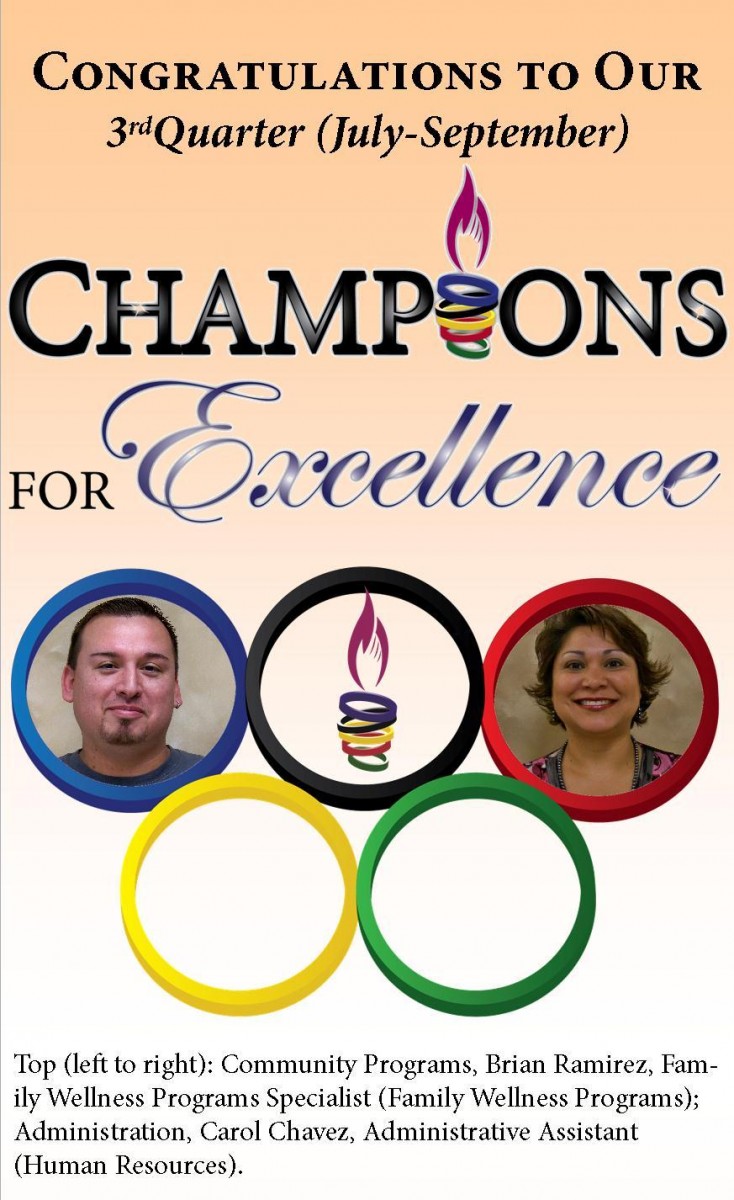 Congratulations to our 3rd Quarter Champions for Excellence