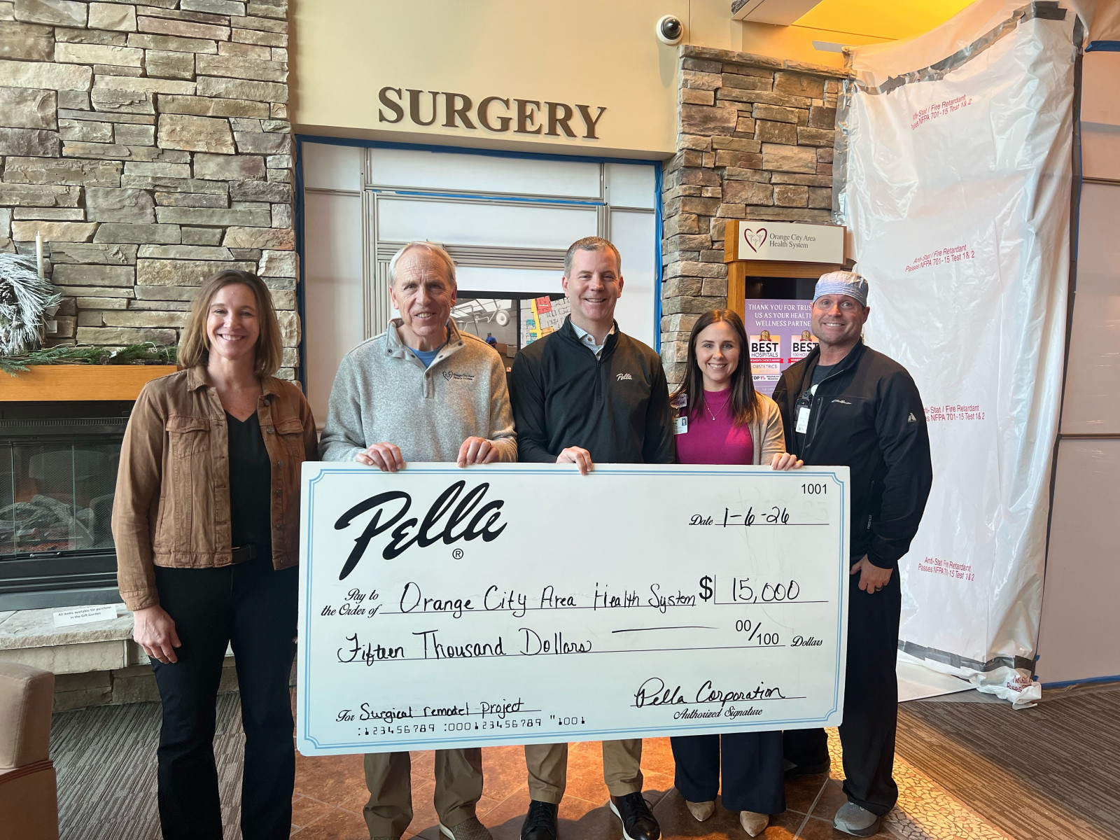 Pella Corporation Supports Local Health Care with $15,000 Grant
