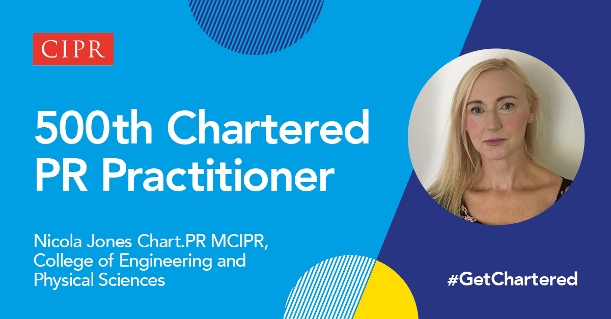Nicola Jones becomes 500th Chartered PR Practitioner