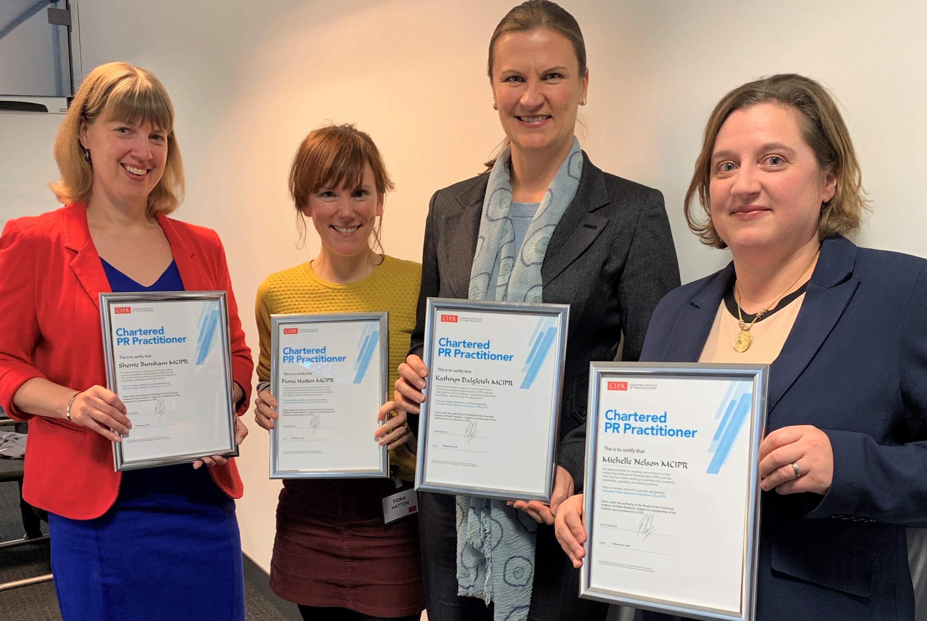 CIPR President congratulates 4 new Chartered PR Practitioners
