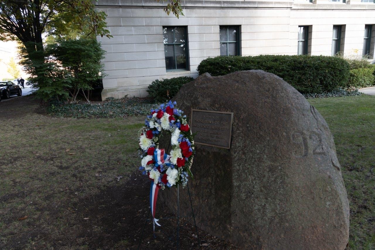 President Johnson leads ceremony honoring Ohio State veterans